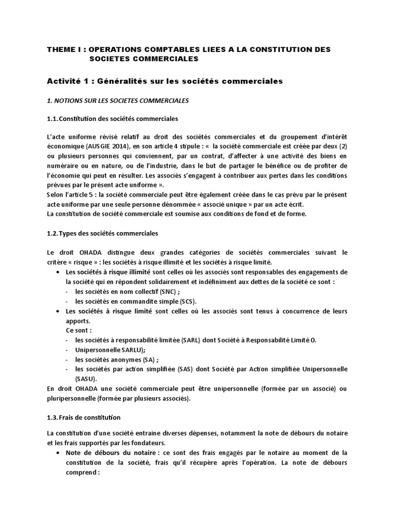 Comptabilite Ohada Niveau III | PDF | Business | Économie d'entreprise