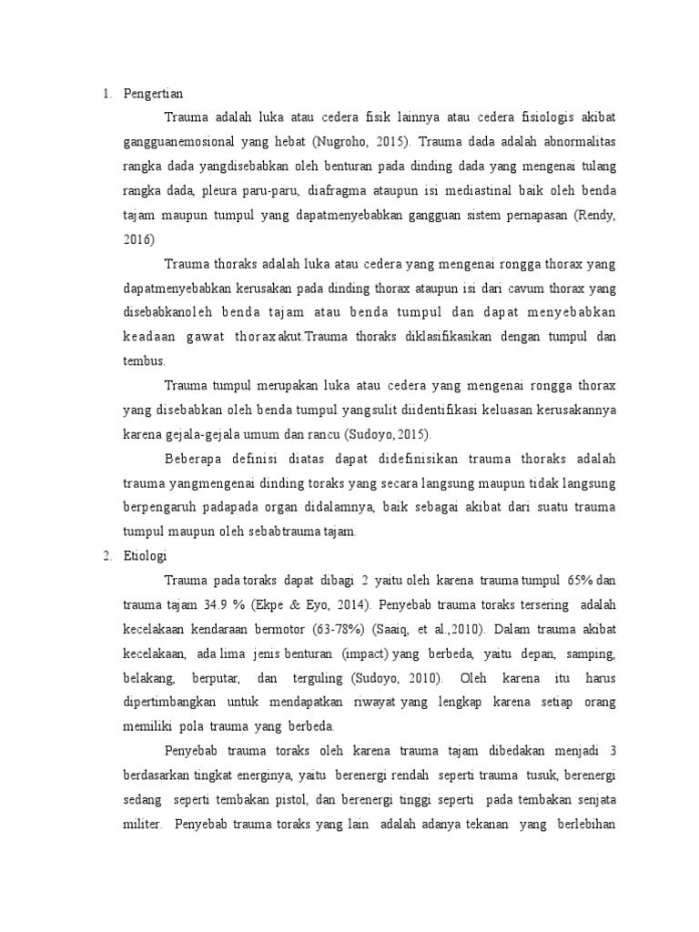Trauma Thoraks | PDF | Sains & Matematika