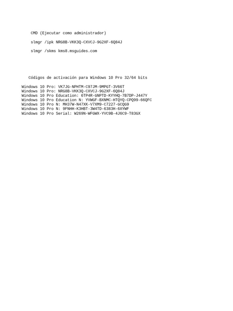 Activación de Windows 10 en Minios | PDF