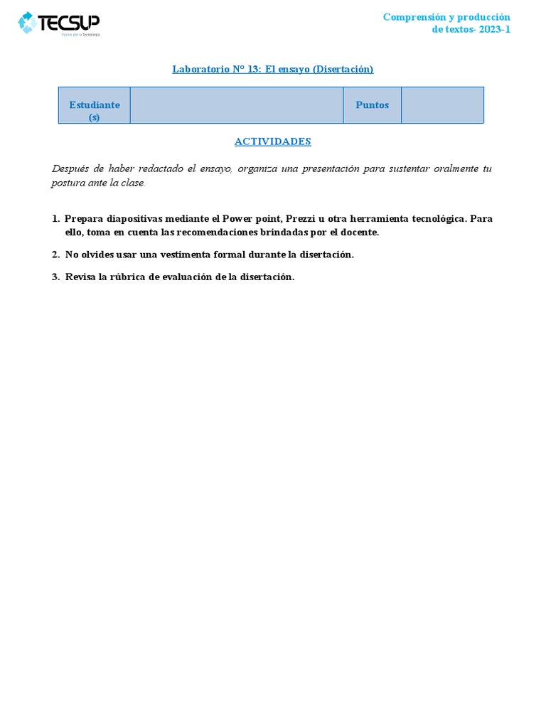 L13 - Ensayo - Disertación | PDF