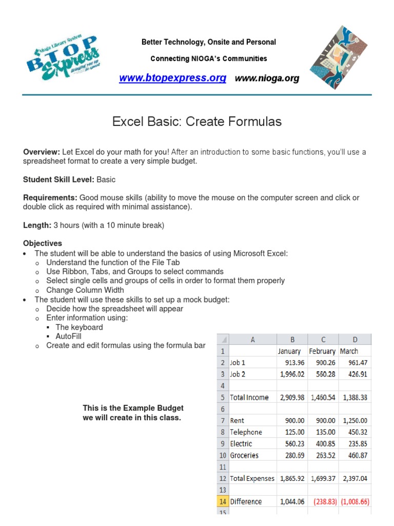 0316 Excel Basic Create Formulas Pdf Microsoft Excel Spreadsheet