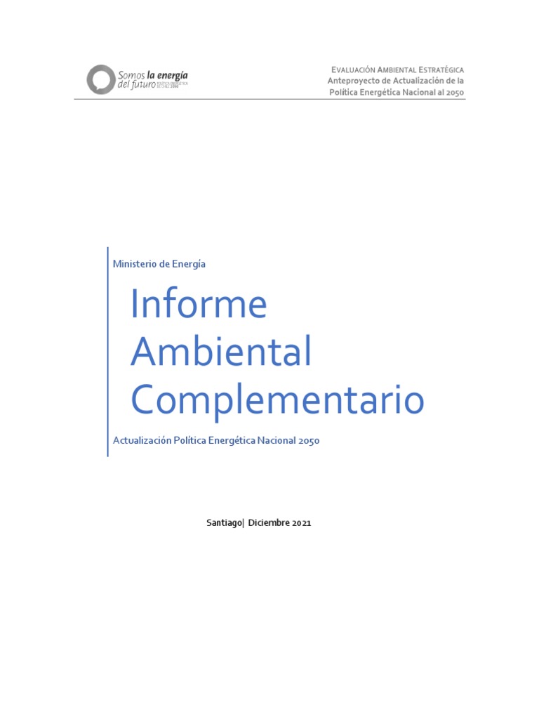 16 Informe Ambiental Complementario Integrado | PDF | Energía renovable | Sustentabilidad