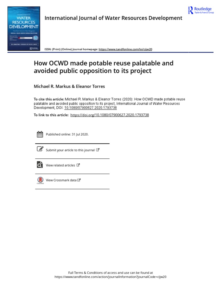 How OCWD Made Potable Reuse Palatable and Avoided Public Opposition To ...