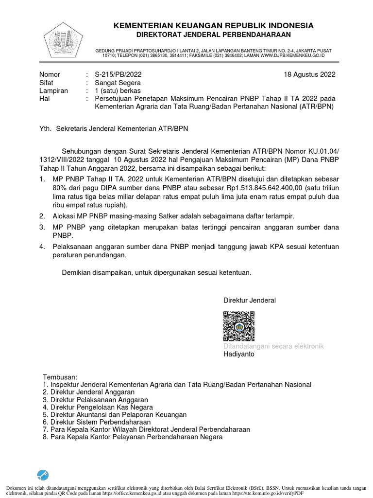 MP PNBP Kementerian ATR BPN Tahap II 2022 | PDF