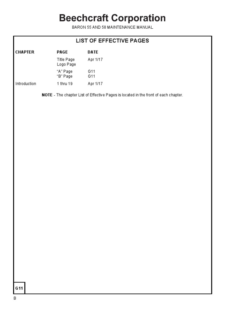 List Of Effective Pages | Pdf