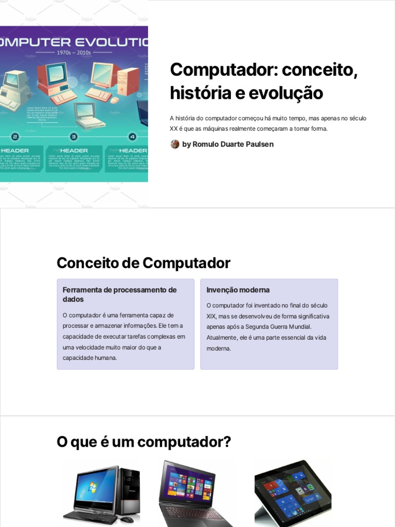 Computador Conceito Historia e Evolucao | PDF | Sistema operacional ...