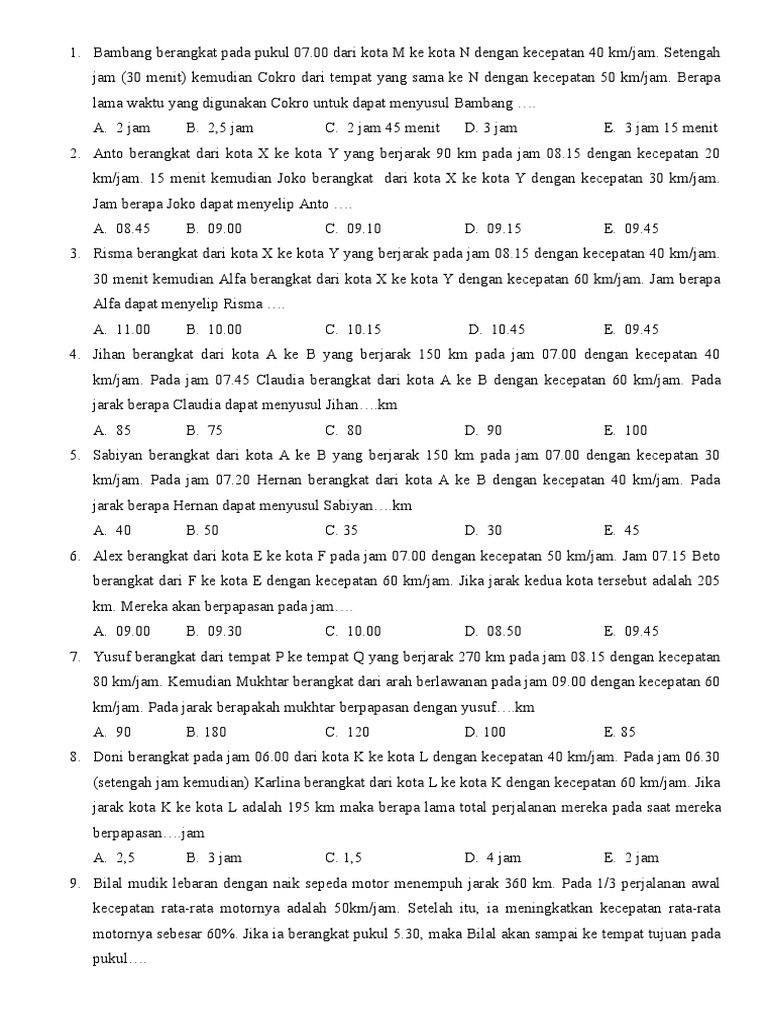 Soal Tiu Jarak | PDF