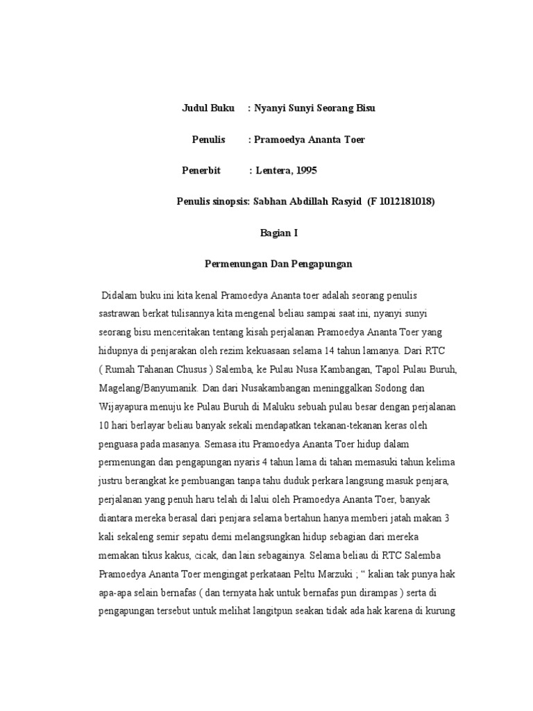 Nyanyi Sunyi Seorang Bisu | PDF