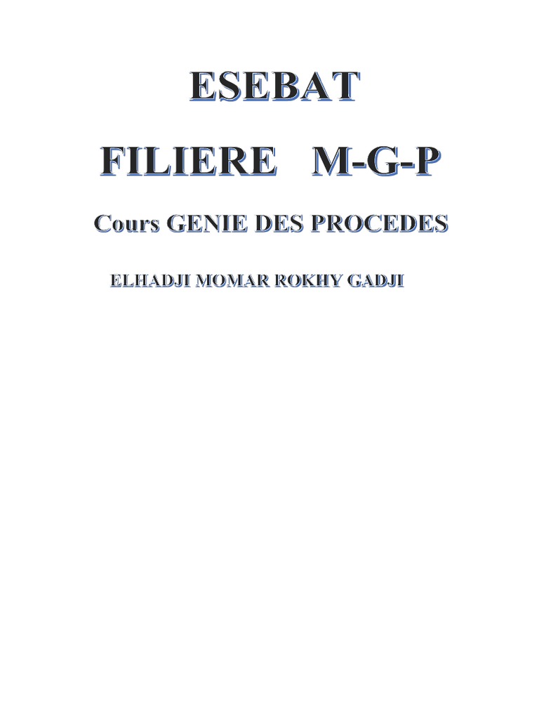 Bilan de matière en génie des procédés | PDF | Transfert thermique ...