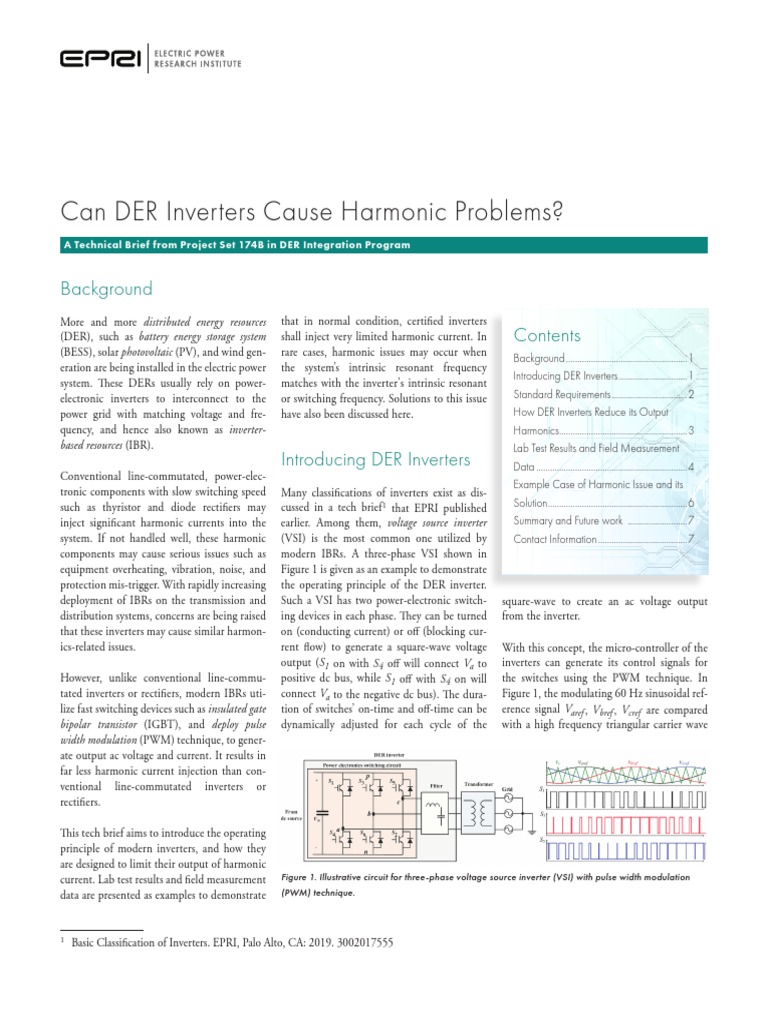 Can DER Inverters Cause Harmonic Problems | PDF | Power Inverter ...