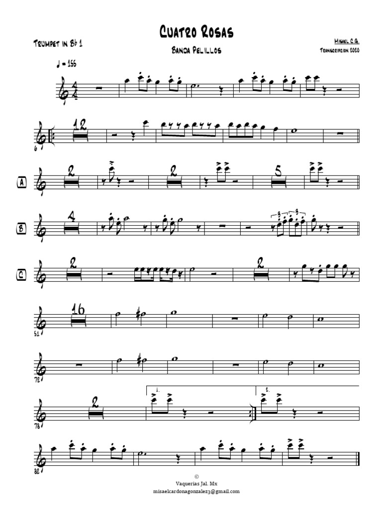 Cuatro Rosas - Banda Pelillos | PDF