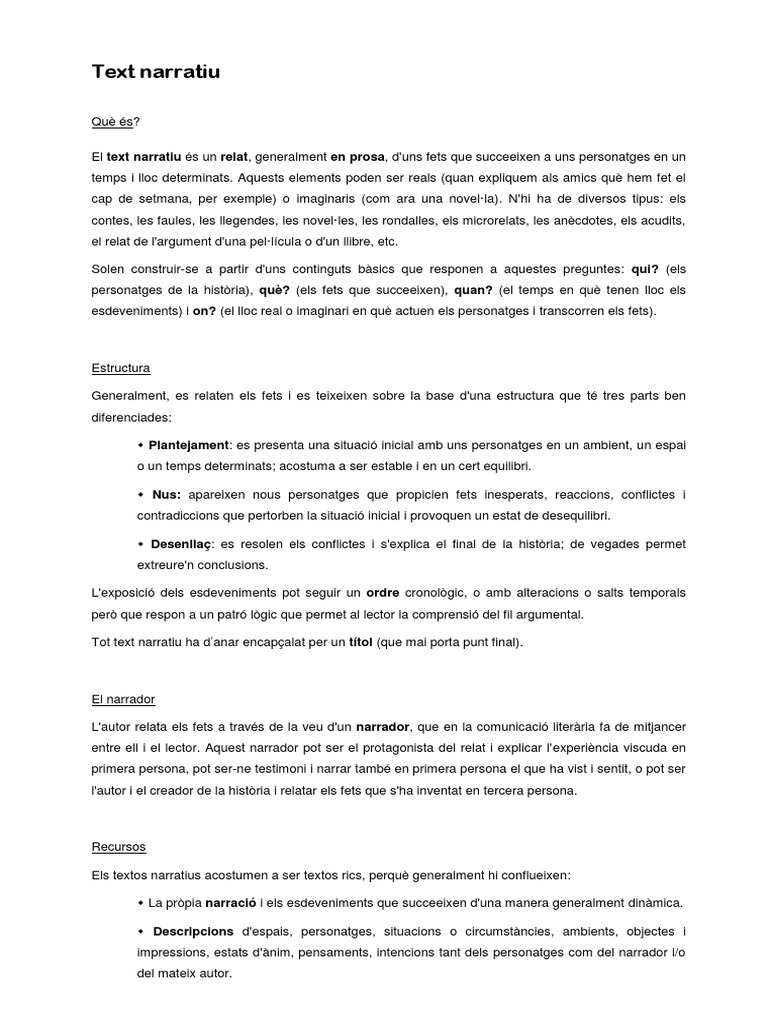 Text Narratiu | PDF