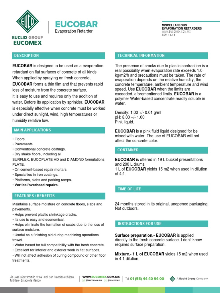 Eucomex - Eucomex - English | PDF | Concrete | Evaporation