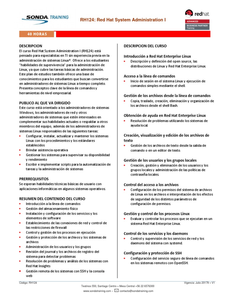 RH124 Red Hat System Administration I | PDF | Distribución de Linux ...