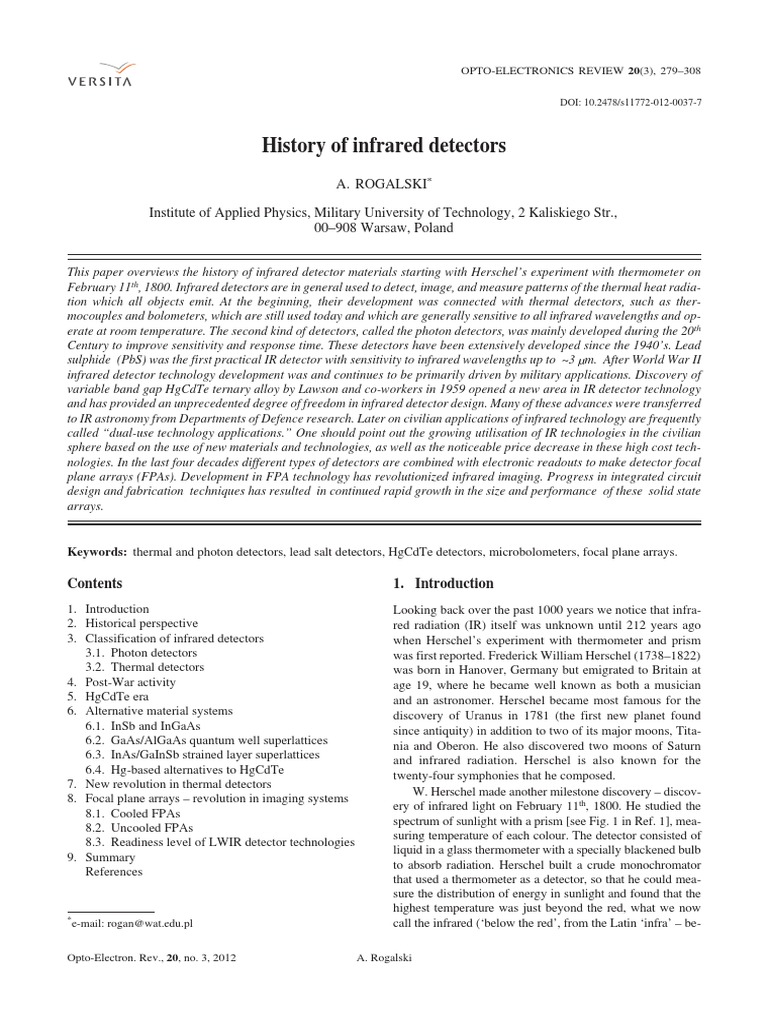 Infrared Detectors | PDF | Infrared | Electromagnetic Radiation