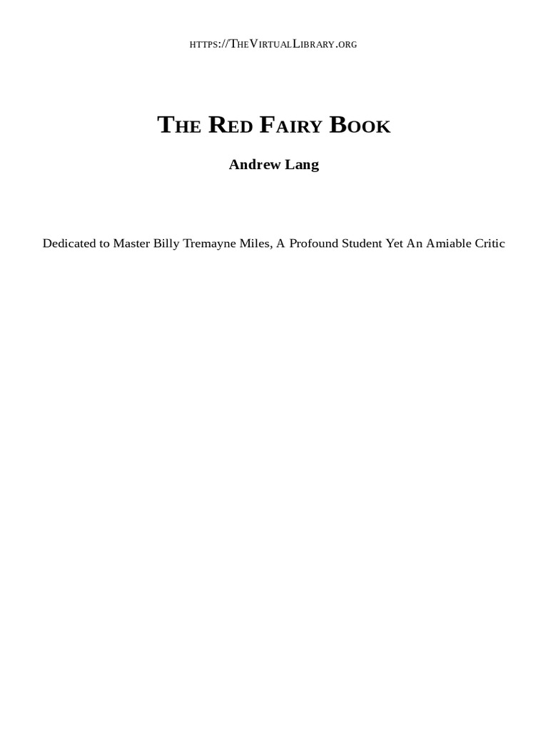 The Red Fairy Book - Andrew Lang PDF | PDF
