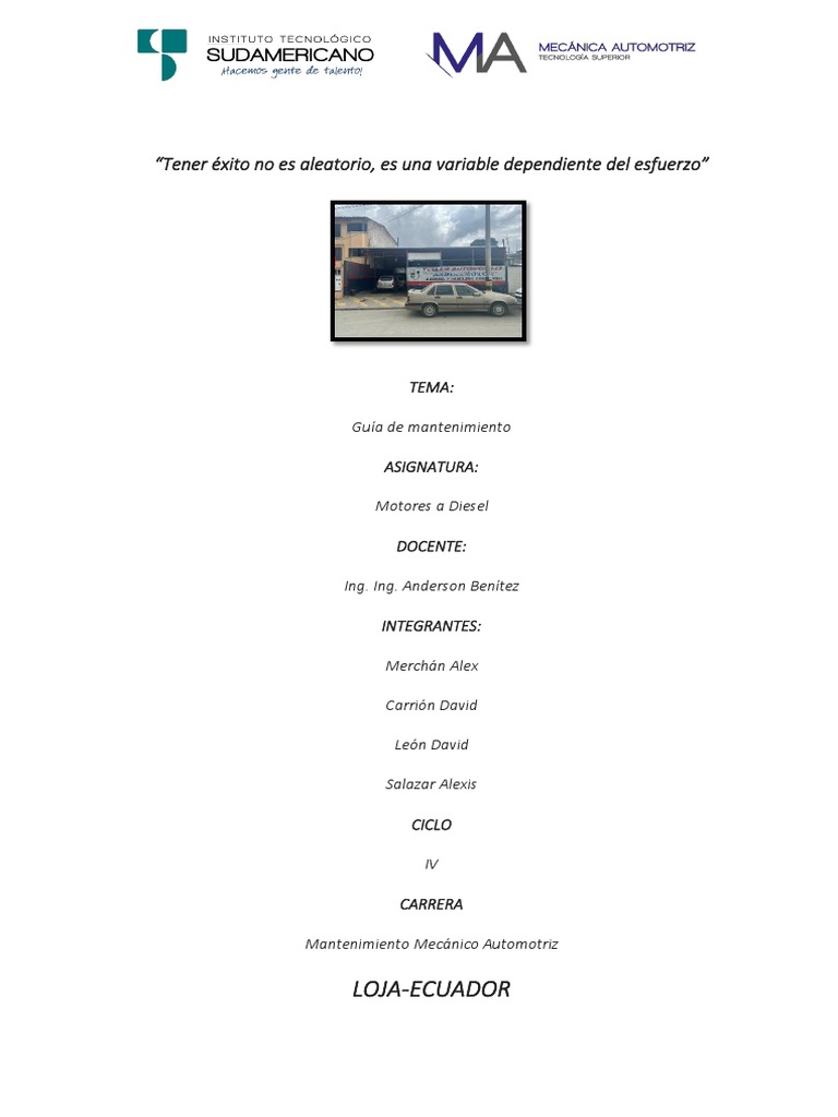 Proyecto de Mantenimiento Automotriz | PDF | Coche | Coche eléctrico