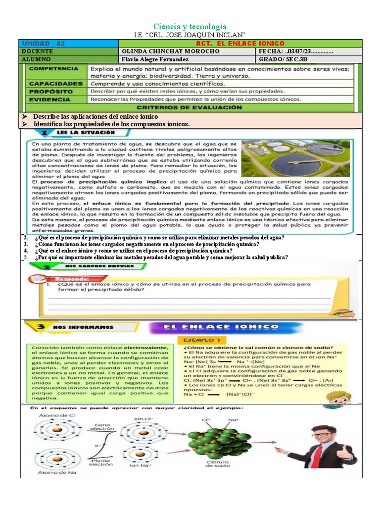 Ficha Enlace Ionico Pdf