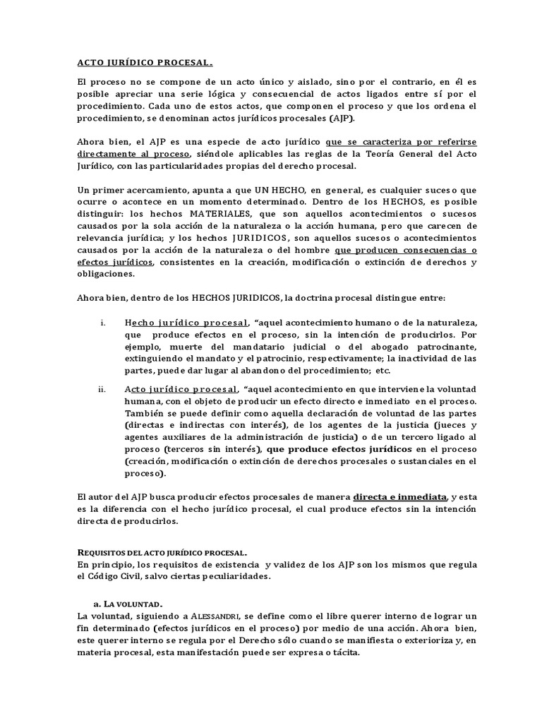 Los Actos Jurídicos Procesales | PDF | Ley procesal | Demanda judicial