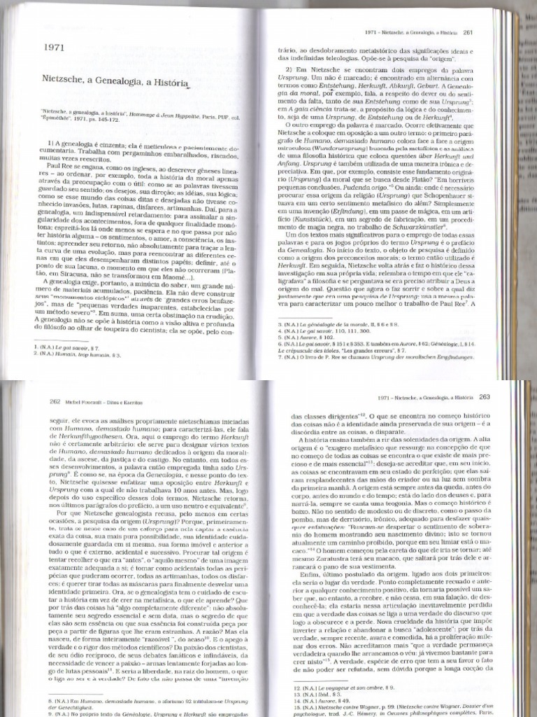 1971 Foucault - Nietzsche A Genealogia A História | PDF
