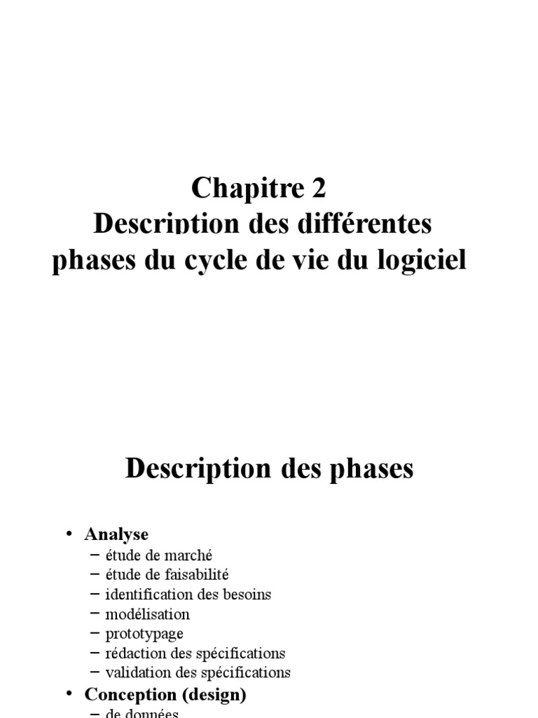 Ch2-Description Des Différentes Phases de Conception Logiciel | PDF ...