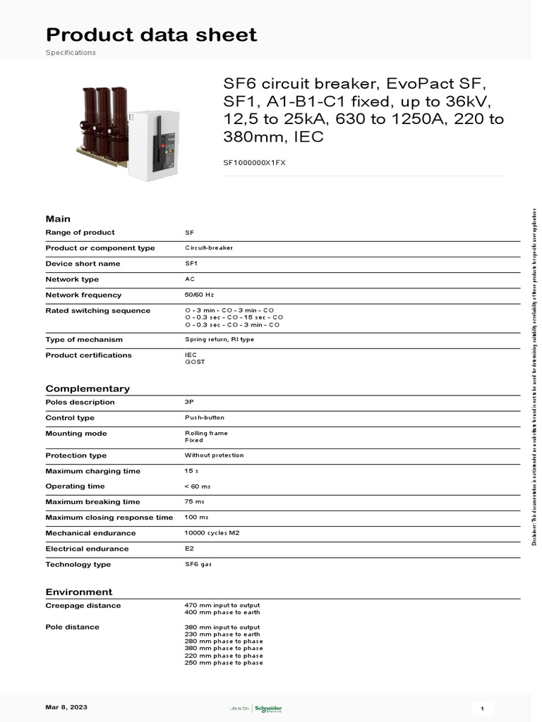 Evopact SF Sf1000000x1fx | PDF | Electric Power | Manufactured Goods