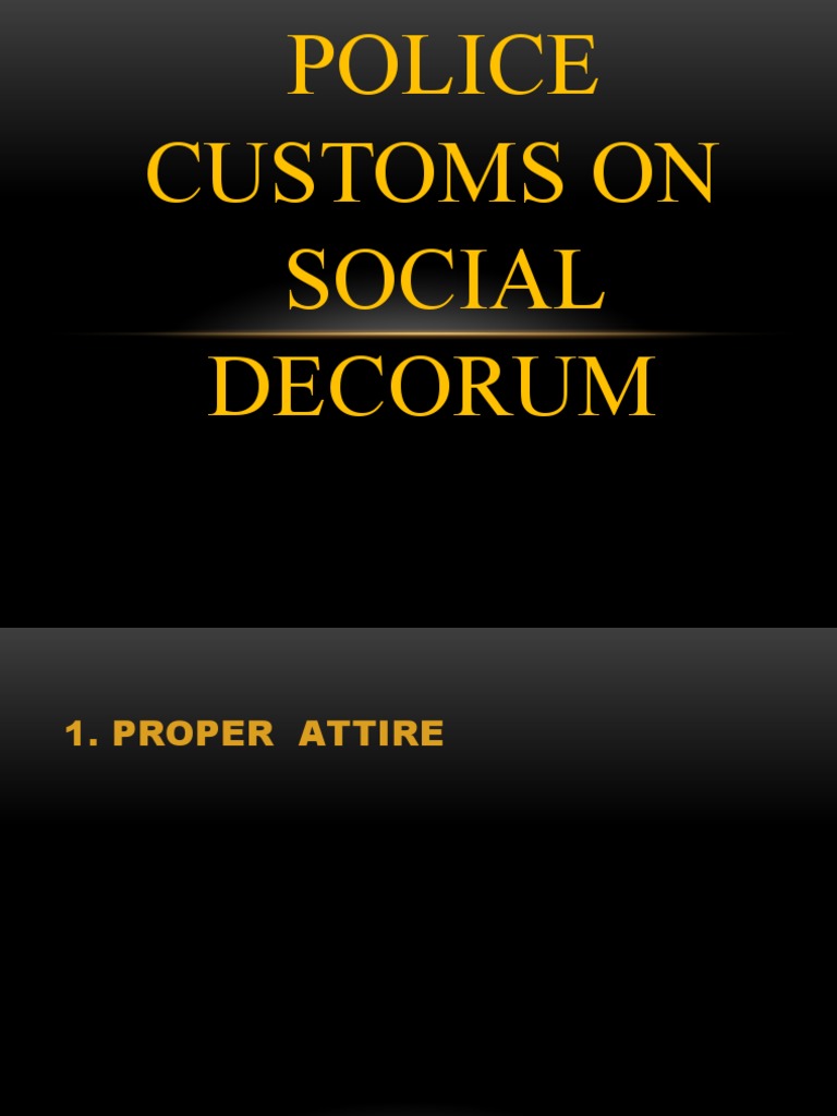 Police Customs On Social Decorum | PDF | Police | Crimes