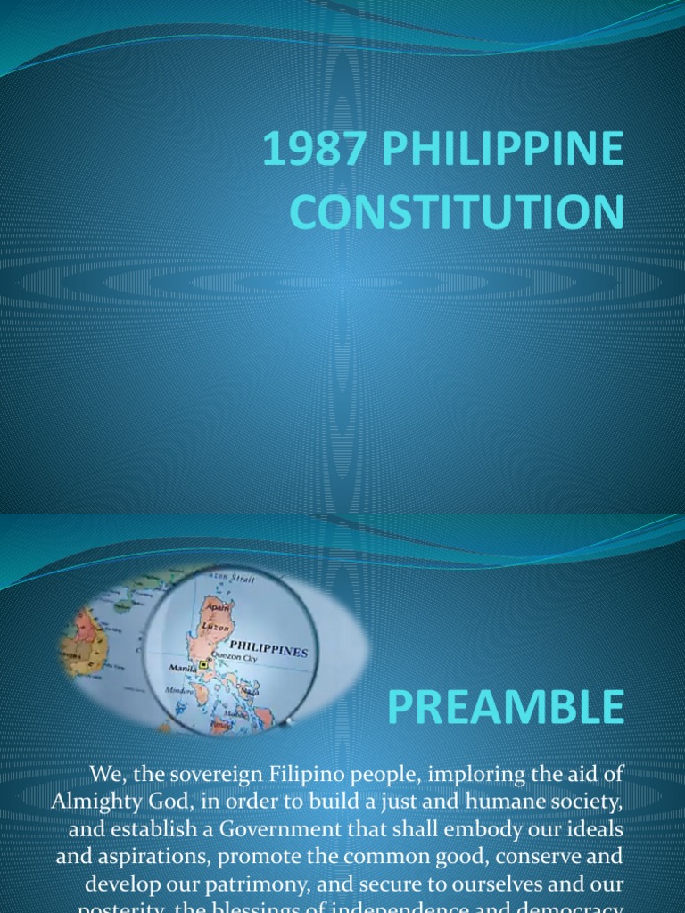 1987 Philippine Constitution Overview | PDF | Philippines | Social ...