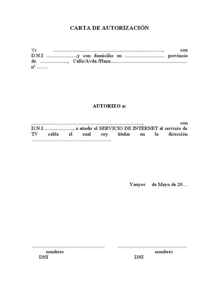 Modelo de Autorizacion 2 Firmas | PDF