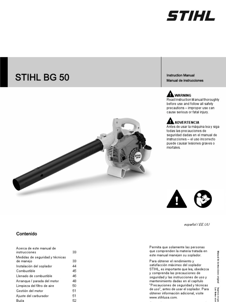 Manualbg 50 | PDF | Quemar | Motores