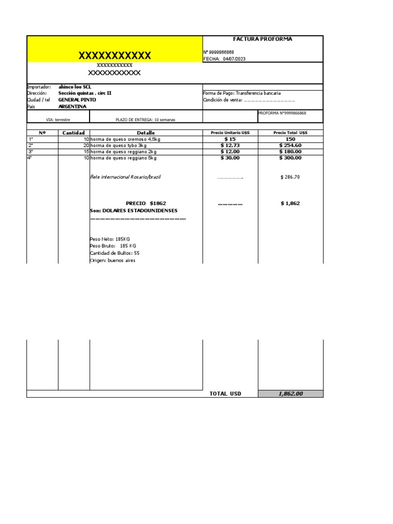 Factura Proforma | PDF