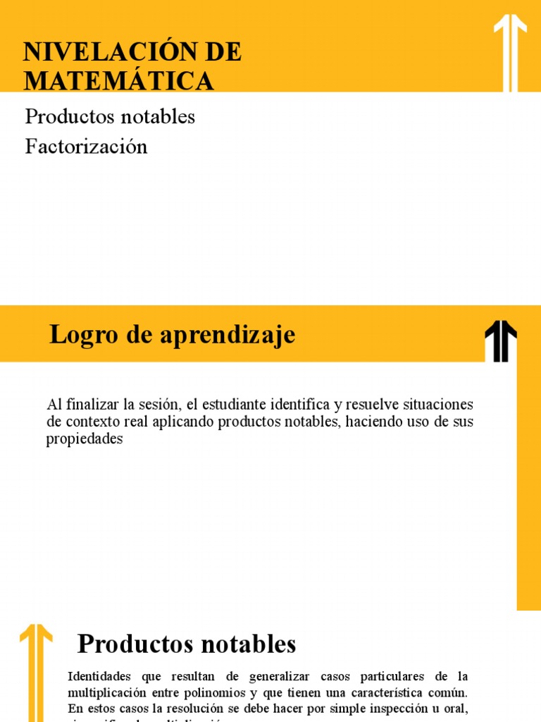 Productos Notables | PDF | Factorización | Matemáticas