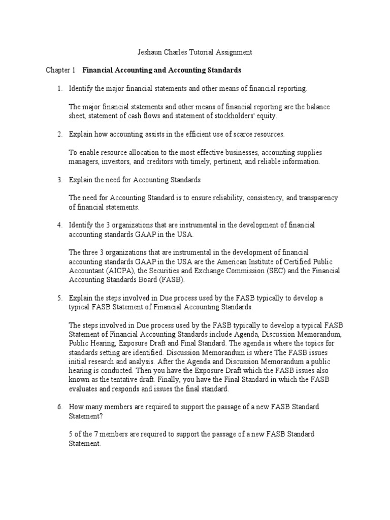 Jeshaun Charles Chapter 1 Tutorial | PDF | Financial Accounting ...