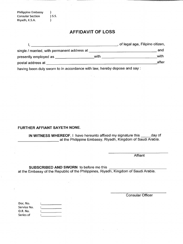 Affidavit of Loss | PDF