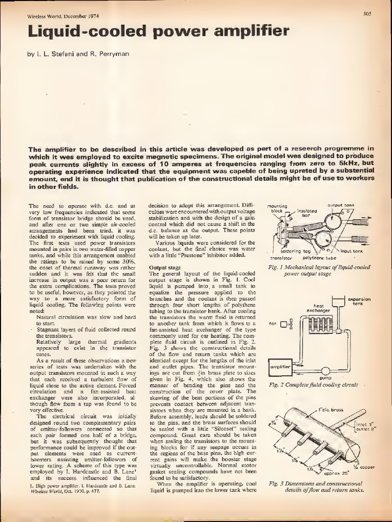 Liquid-Cooled Power Amplifier Design | PDF | Electrical Components ...