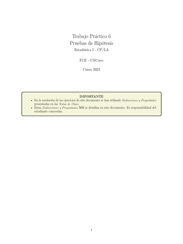 TP6 Resueltos CP LA | PDF | Valor P | Desviación Estándar