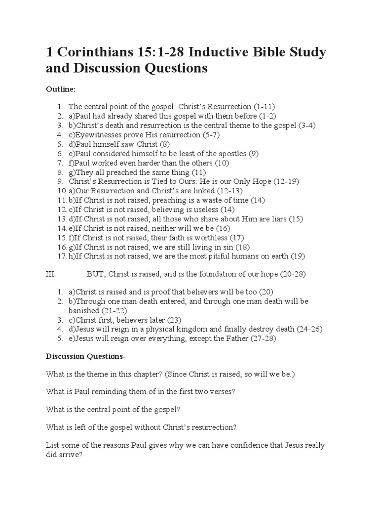 1 Corinthians 15 | PDF | Resurrection Of Jesus | Jesus