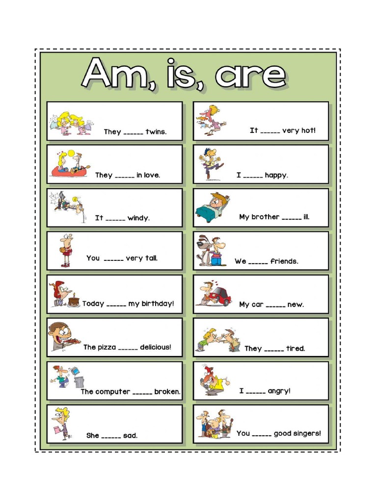 Verb To Be Am Is Are 3 4 P-2 | PDF