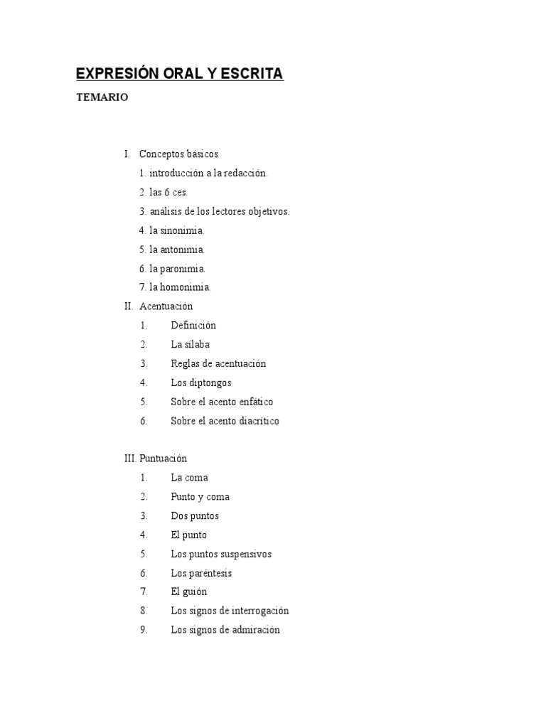 Expresiã"n Oral y Escrita | PDF | Verbo | Oración (Lingüística)