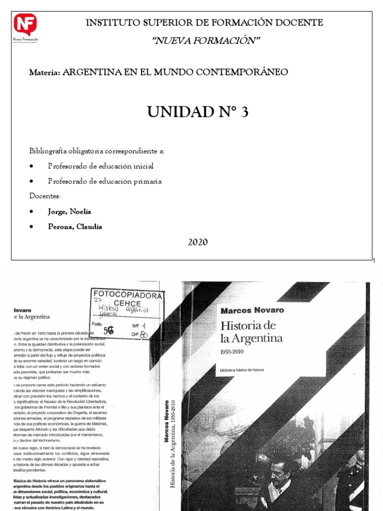 Arg en El Mundo Contemp - Unidad 3 - Numerado | PDF | Política | Ciencias sociales