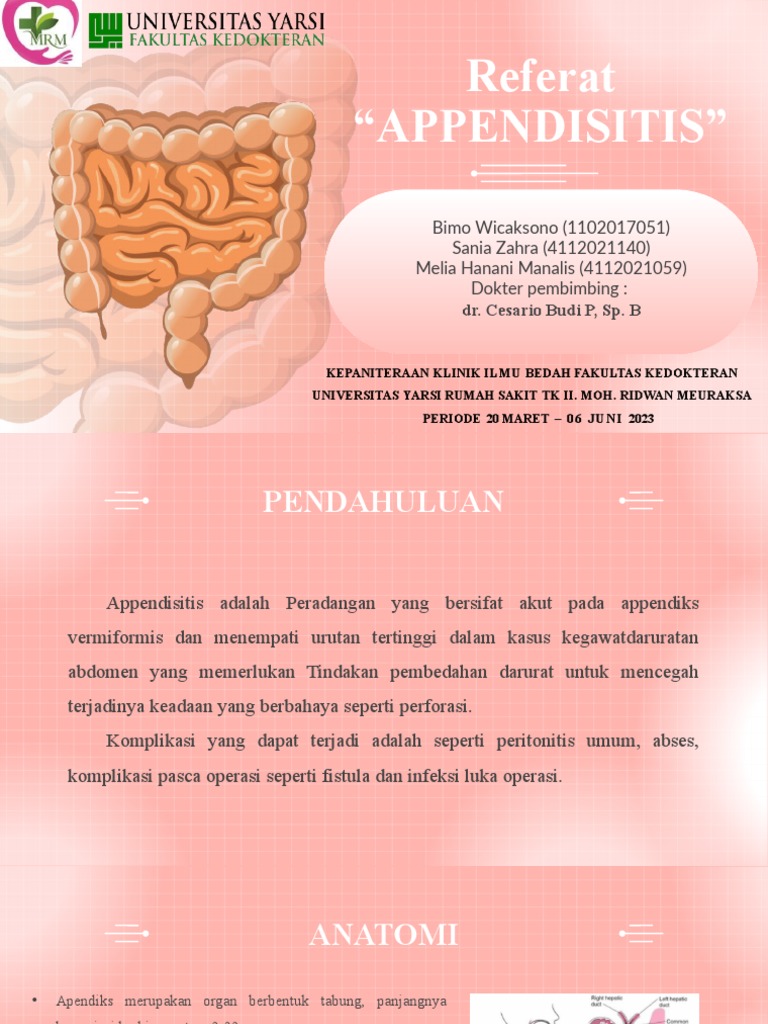 "Appendisitis: Gejala, Diagnosis, dan Penanganan" | PDF