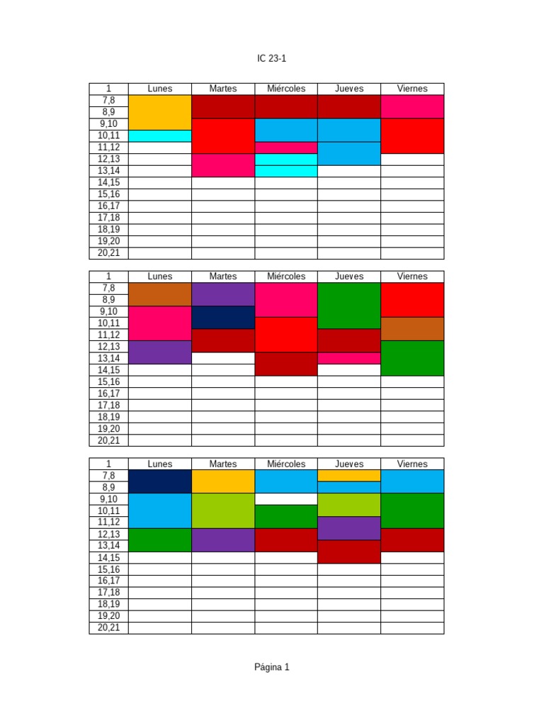 Horarios Ingeniería Civil, 2023, Semestre 1 | PDF