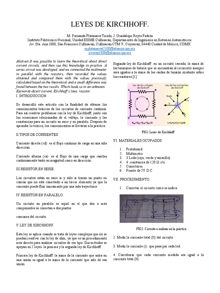 Practica #2 LCK | PDF | Red eléctrica | Corriente eléctrica