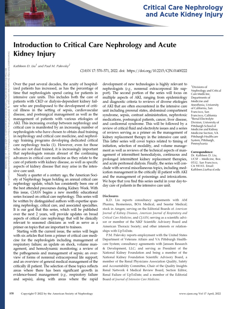 Introduction To Critical Care Nephrology and Acute.16 | PDF ...