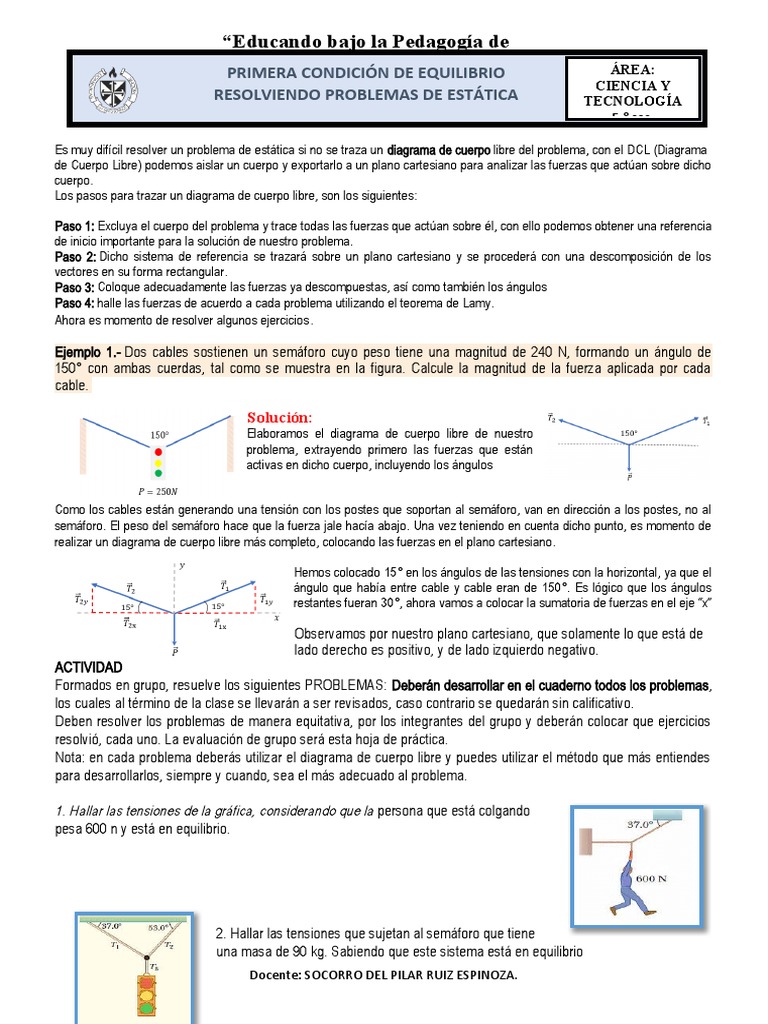 Diagrama de Cuerpo Libre Ok (2023) Resolviendo Problemas | PDF | Ángulo ...