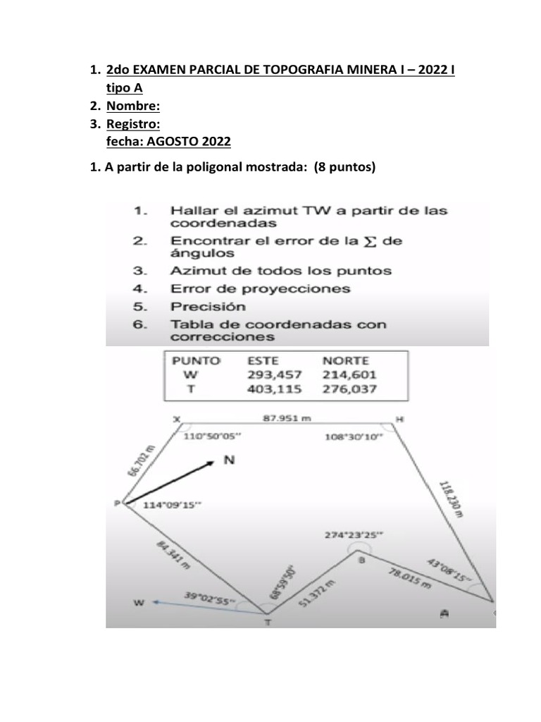 Examen Topoo 1 | PDF