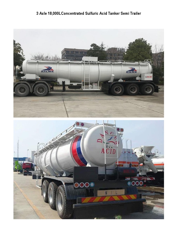 3 Axle 18,000LConcentrated Sulfuric Acid Tanker Semi Trailer | PDF ...