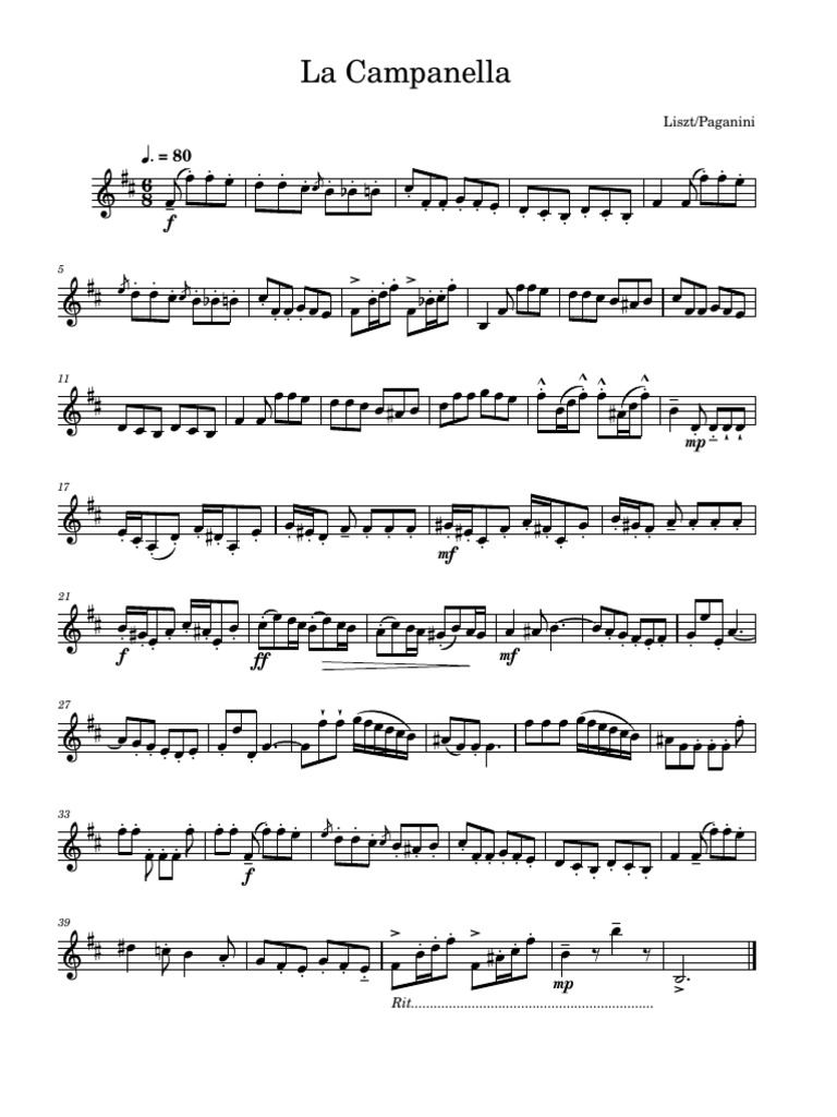 La Campanella - Violin Easy | PDF | Musical Compositions | Classical Compositions