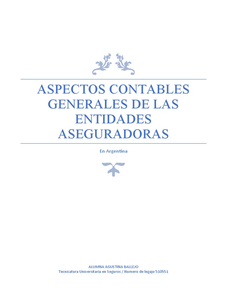 Aspectos Contables Generales de Las Entidades Asegurados | PDF | Seguro ...