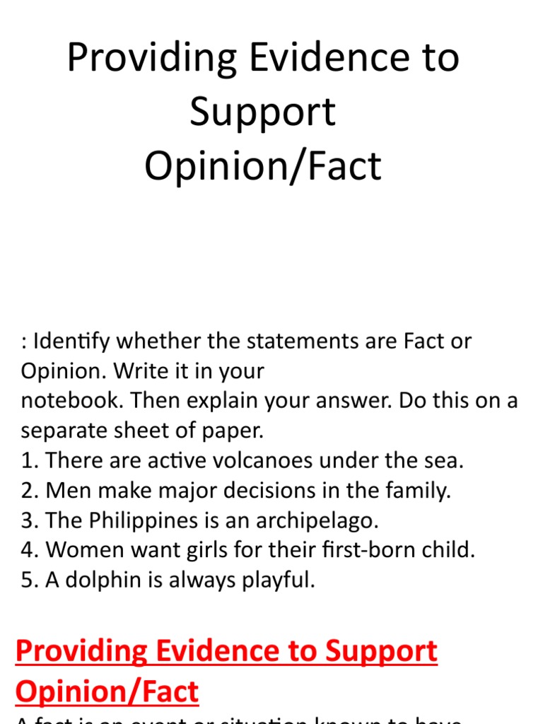 Providing Evidence To Support Factor Opinion | PDF | Evidence